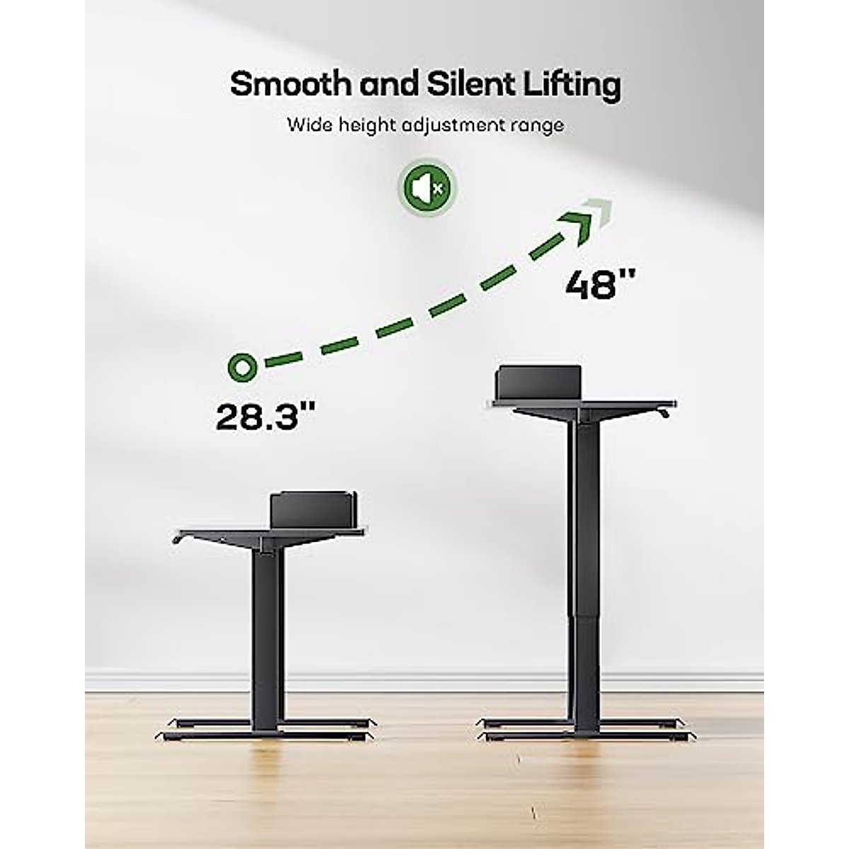 Marsail Electric Standing Desk with Dual Drawers, 55 x 24 Inches Height Adjustable Desk with Storage Shelf, Sit Stand Desk with 4 Memory Preset, 2 Storage Hooks, Stand Up Desk for Home Office, Black