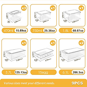 Zvonema ZNM Refrigerator Organizer Bins, 13 Pack Stackable Plastic Fridge Organizers, Storage Clear Bin with Handle for Kitchen, Freezer, Cabinet, Countertops Organization - BPA Free