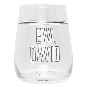 Culture Fly Schitt's Creek Merchandise Ew David Rose 16 Oz. Stemless Wine Glass