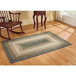 Better Trends Woodbridge Braid Collection is Durable, Mildew and Moisture Resistant Reversible Indoor Area Utility Rug 100% Wool in Vibrant Colors, 20" x 30" Rectangle, Green