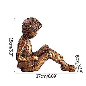 YAOLUU Bookend Reading Child Bookends Home Decoration Accessories Office Study Room Display Antique Book Stand Resin Ornaments Desktop Decors Shelf bookend