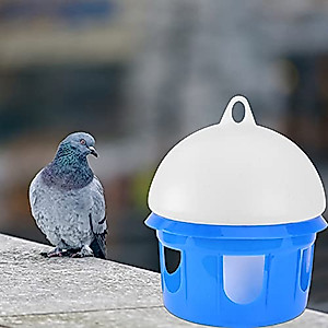 Pigeon Waterer Birds Water Feeder- Pigeon Water Dispenser, Automatic Bird Feeder for Cage, Bird Drinker Feeding Supplies for Pigeon Parrot ( 6.5L, White and Blue ) Bird Water Dispenser