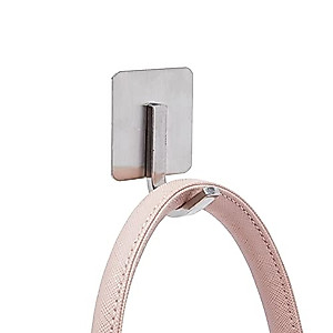 J Shape Adhesive Wall Hooks, Heavy Duty Stainless Steel for Hanging (2.4 in, 6 Pack)