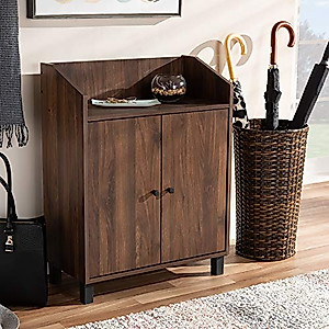 Baxton Studio Shoe Cabinets, One Size, Walnut