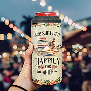 winorax Book Lovers Gifts Just A Girl Who Loves Books Tumbler Can Cooler 4-in-1 Stainless Steel 16oz Travel Cups Birthday Christmas Gifts for Women Girls Friends Book Lovers