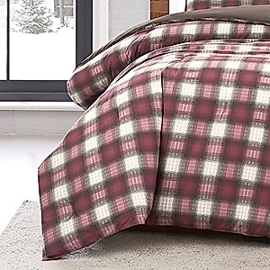 Eddie Bauer - Queen Comforter Set, Reversible Alt Down Bedding with Matching Shams, Home Decor for Colder Months (Navigation Red, Queen)