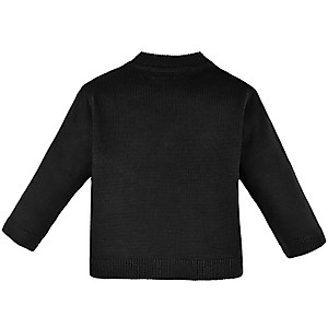 Lilax Baby Boy Cable-Knit Basic Knit Cardigan Sweater 9-12 Months Black