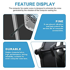 24 Pcs Fan Shock-absorbing Rubber Nail Computer Case Fan Screws Cooler Fan Screws Computer Anti-noise Screws Silicone Rubber Screw Computer Case Anti-seismic Screws