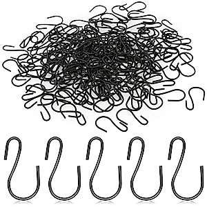 KINBOM 120pcs 1 Inch Mini S Hooks for Hanging, S Shaped Hooks Small S Hooks Metal Mini Ornament Hooks for Crafts Jewelry Hanging Pot Plants (Black)