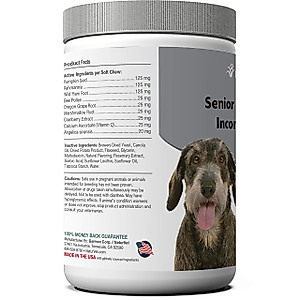 NaturVet Senior Advanced Incontinence Dog Supplement – Helps Support Dog’s Bladder Control, Normal Urination – Includes Synergistic Blend of Botanicals – 120 Ct. Soft Chews
