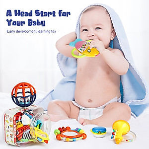 Baby Rattles 0-6 Months,Baby Toys 0-6 Months,Baby Rattle Toys,Teething and Wrist Socks Rattle, Infant Grab and Spin Shake Rattles, Newborn Toys for 0 1 2 3 4 5 6+ Month Babies Boy Girl Bebe