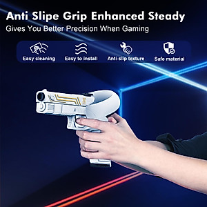 AMVR VR G-un Stock Cover Compatible with Oculus Quest 2 - Weighted Hard Grips for Meta Quest2 Controllers Enhanced FPS Games Reality Holding Feels, Anti Slip Handle Shell Case Protector