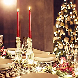 SPAAS Red Taper Candles - 4 Pack | 10 Inch Tall Candles, Scent-Free Premium Wax Candle Sticks | 8 Hour Long Burning Red Dinner Candles for Home Decoration, Wedding, Holiday and Parties