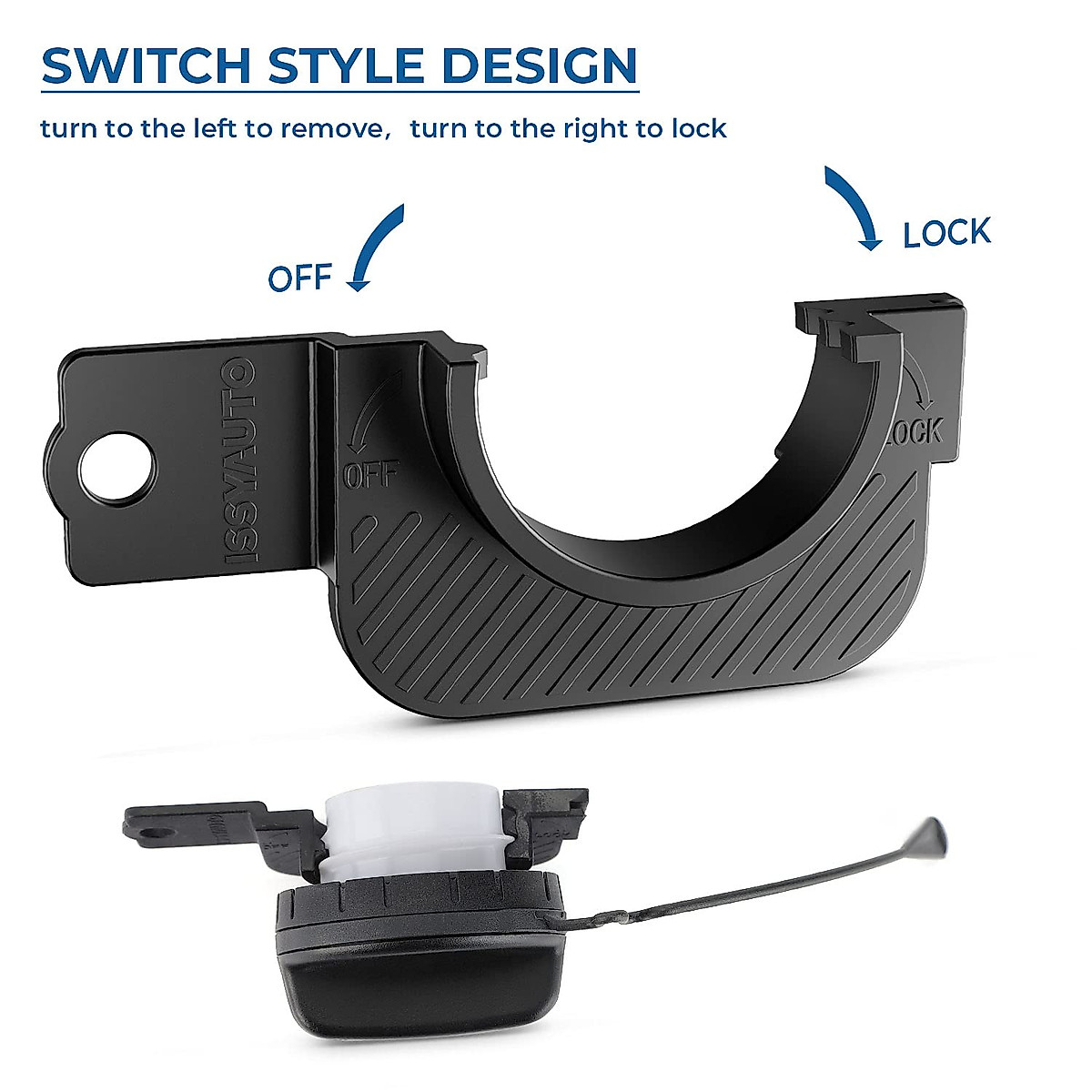 ISSYAUTO Gas Cap Holder Compatible with 2016-2023 Tacoma 3rd Gen Fuel Cap Holder, Black