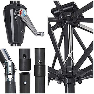 Ampersand Shops 9 Ft. Outdoor Patio Tilt Umbrella with Solar-Powered Energy Efficient LED Lights (Lime Green)