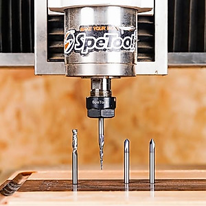 SpeTool CNC Router Bits Carving Set for Wood Profile V Groove Engraving Solid Carbide 1/4 Inch Shank