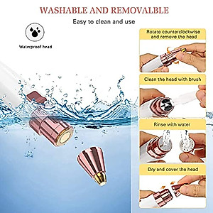 Facial Hair Remover for Women,Nose Hair Trimmer Rechargeable 2-1 Eyebrow Razor&Portable Electric Shaver Painless Hair Remover Device for Face Nose Peach Fuzz Body Beard Lips Chin Female Hair Removal