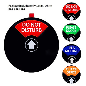 Kichwit Privacy Sign, Do Not Disturb Sign, Out of Office Sign, Please Knock Sign, In a Meeting Sign, Office Sign, Conference Sign for Offices, 5 Inch, Black