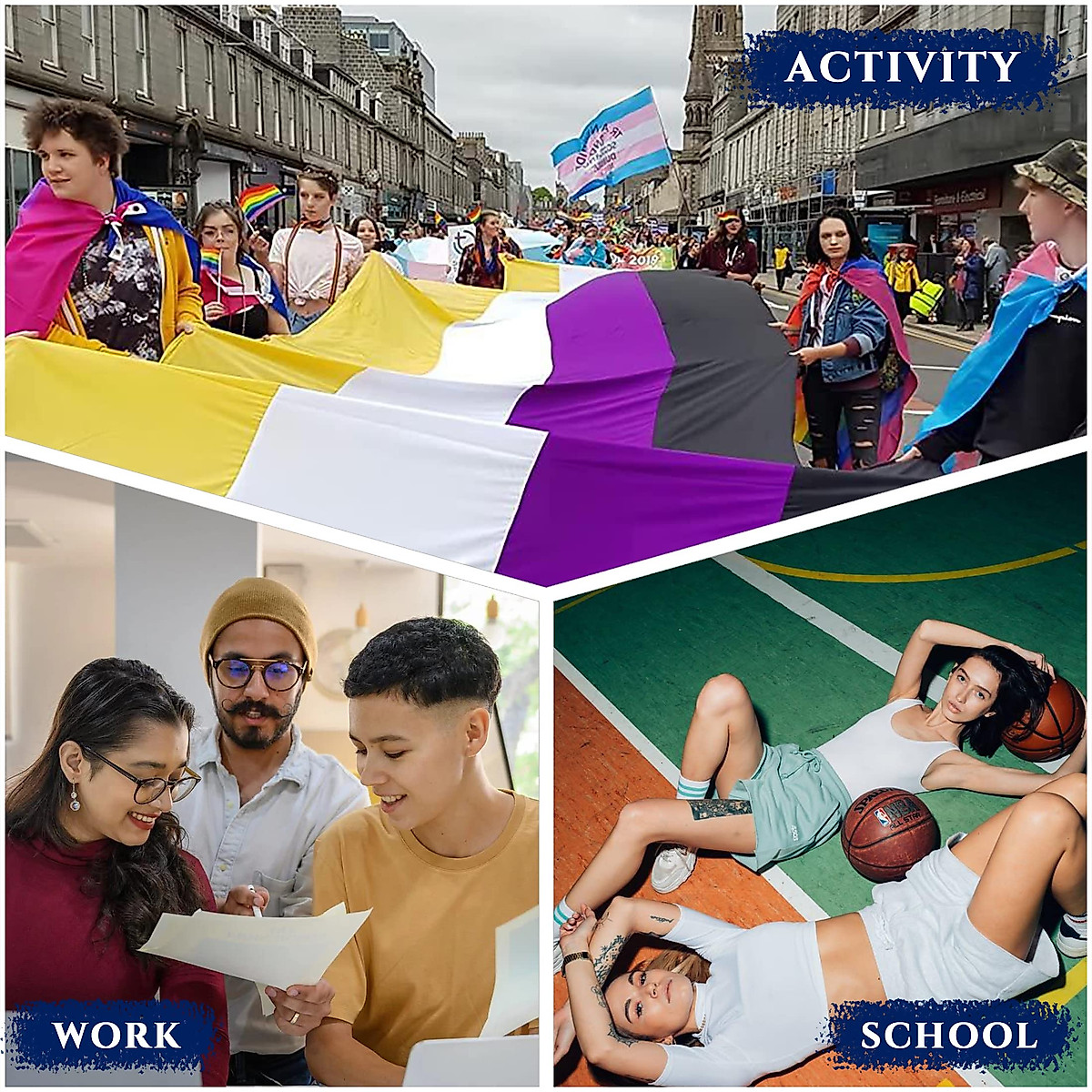 LGBT UNICORNS Chest Binder Trans FTM, Adjustable Bindfree Sizing Design, Skin-Friendly & Breathable Cotton, with Nipple Covers Built-in