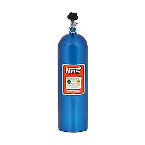 NOS 14750NOS Electric Blue Aluminum 15-pound Nitrous Bottle with Hi-Flow Valve