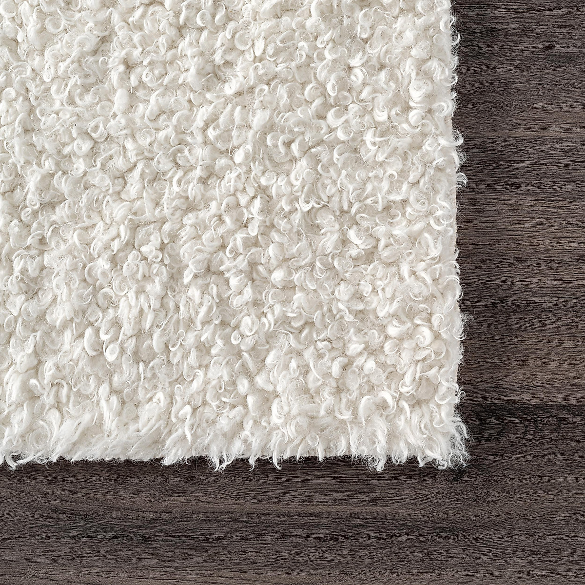 nuLOOM Marlow Machine Washable Soft Shaggy Faux Sheepskin Area Rug, 4x6, White