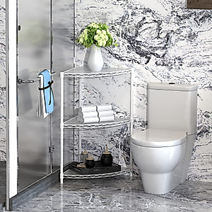 NSF 6-Tier Metal Corner Shelf Wire Shelving Unit - 420 lbs Capacity, Adjustable, with leveling feet & Waterproof Shelf Liners - Ideal for Garage, Kitchen, and More - 72" H x 18" L x 18" D - White