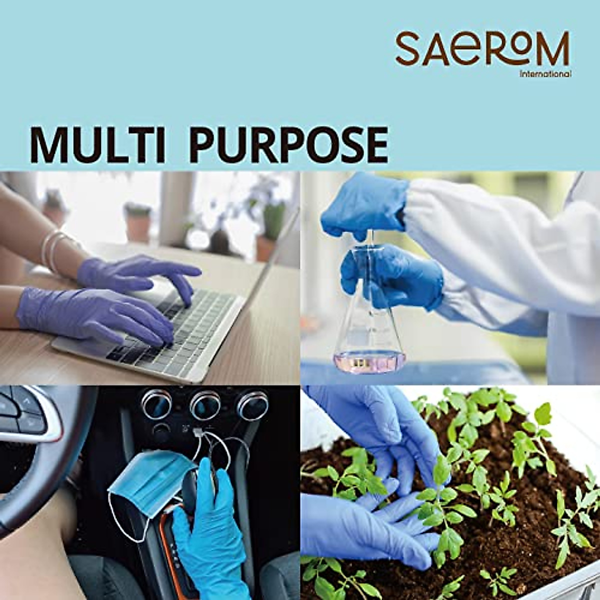 Nitrile 4.5 Gloves, Size XS, 100 Glove Pack, Latex Free, Powder Free, Blue Textured Gloves, Ambidextrous Heavy Duty Rubber Gloves with Beaded Cuffs, Single Use