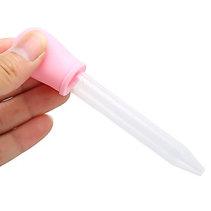 5pcs Pipettes, 5ml 120mm Length Silicone Eye Dropper, DIY Transfer Pipettes for Scientific Experiments, Paint and Glue, Food Decoration, Essential Oil, Arts and Crafts Projects(Pink)