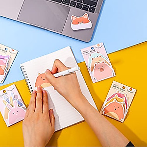 Molain Cute Sticky Notes, 6 Pack Cartoon Self-Stick Notes Cute Animal Memo Pads Cute Post it Notes Students Home Office Gifts Tab Supplies 270 Sheets