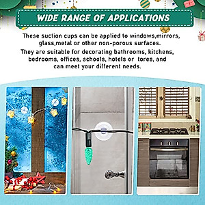 Sieral 225 Pcs Christmas Light Suction Cups String Cup Hook Shower Caddy Connectors Heavy Strength Duty Mini Clear Plastic Transparent Window with