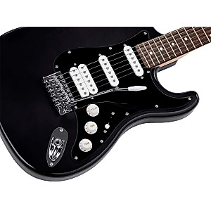 Monoprice Indio Series California Classic 6 String Solid-Body Ambidextrous Black, (610370)