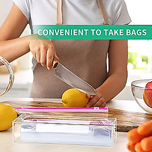 NPPLUS Bag Storage Organizer, Acrylic Baggie Organizer Plastic Bag Dispenser Holder For Gallon Quart Sandwich And Snack - 4 Pack (No Magnets)