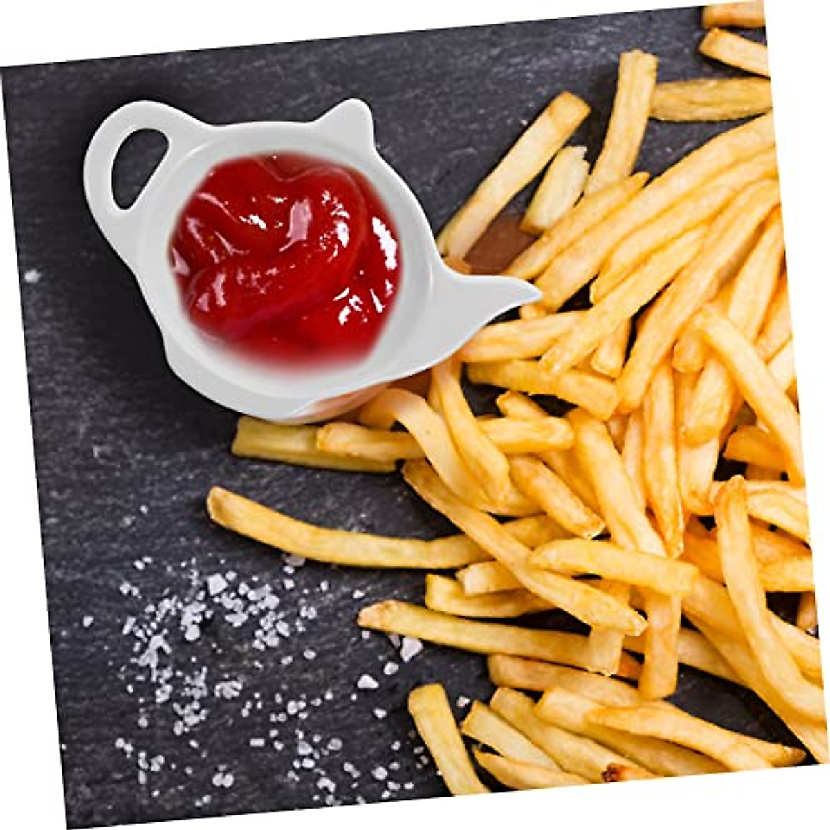 Housoutil Ceramic Tea Bag Saucer Keychain Holder Accessory Tray Appetizer Serving Tray Teaspoon Holder Ceramic Teabag Coaster Condiment Bowls Desktop Teabag Tray Professional Teabag Dish Dip