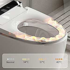 Qingta Smart Toilet with Heated Bidet Seat, Portable toilet with bidet built in AUTO Open&Close, AUTO Dual Flush,Bidet toilet with Dryer and Warm Water,Tankless Toilet in 1.28GPF,White