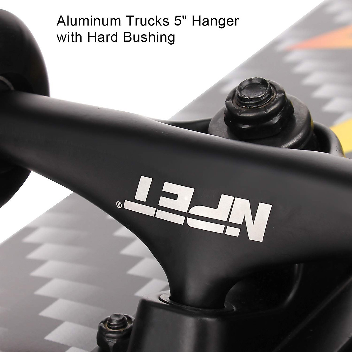 NPET Pro Skateboard Complete 31 Inch 7 Layer Canadian Maple Double Kick Concave Deck Skating Skateboard (Lightning)