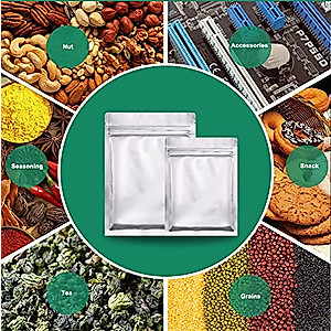 50 Pcs Mylar Bags 1 Gallon for Food Storage, Extra Thick 9.4 Mil 9.8'' x 13.8'' Standable Resealable Ziplock Food Grade Bags for Packaging Food, Coffee Beans, tea, grains, etc Products