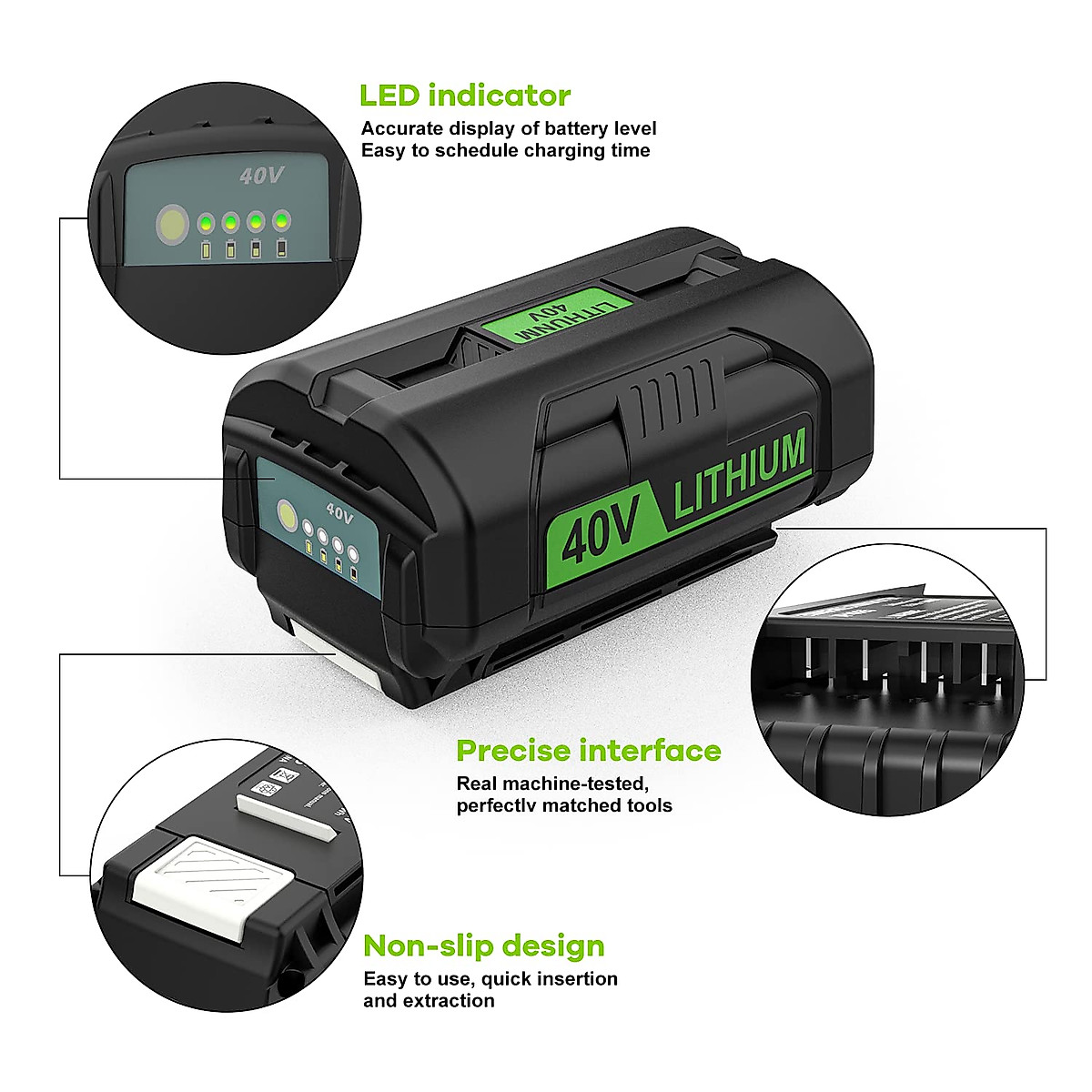 AYTXTG 40 Volt 6500mAh Lithium-ion Battery for Ryobi 40V Battery Cordless Tools OP4040 OP4026 OP4030 OP4050 OP4060A 40V Ryobi Battery with Ryobi 40v Charger OP401