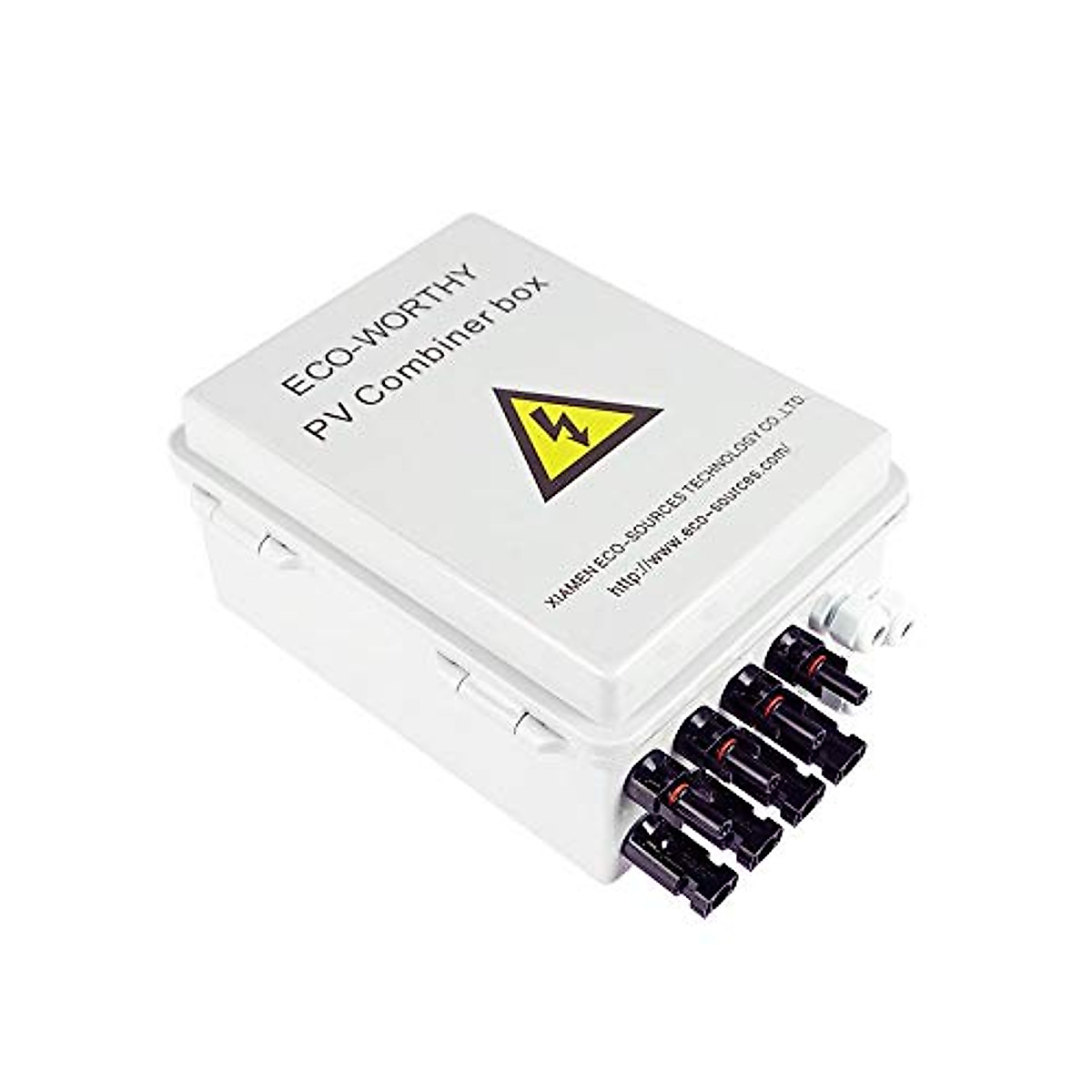 Gimax 4-String Solar PV Combiner Box W Circuit Breakers Surge Lightning Arrester Protection - (Ships From: United States)