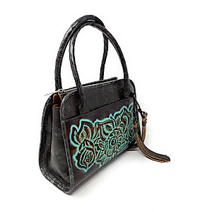 Patricia Nash Tooled Leather Paris Satchel, Small, Turquoise
