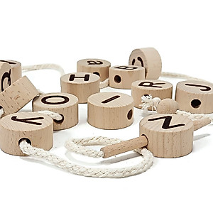 Play I Do Alphabet Lacing Beads for Toddlers - Lacing Toy to Develop Fine Motor Skills and Teach ABC