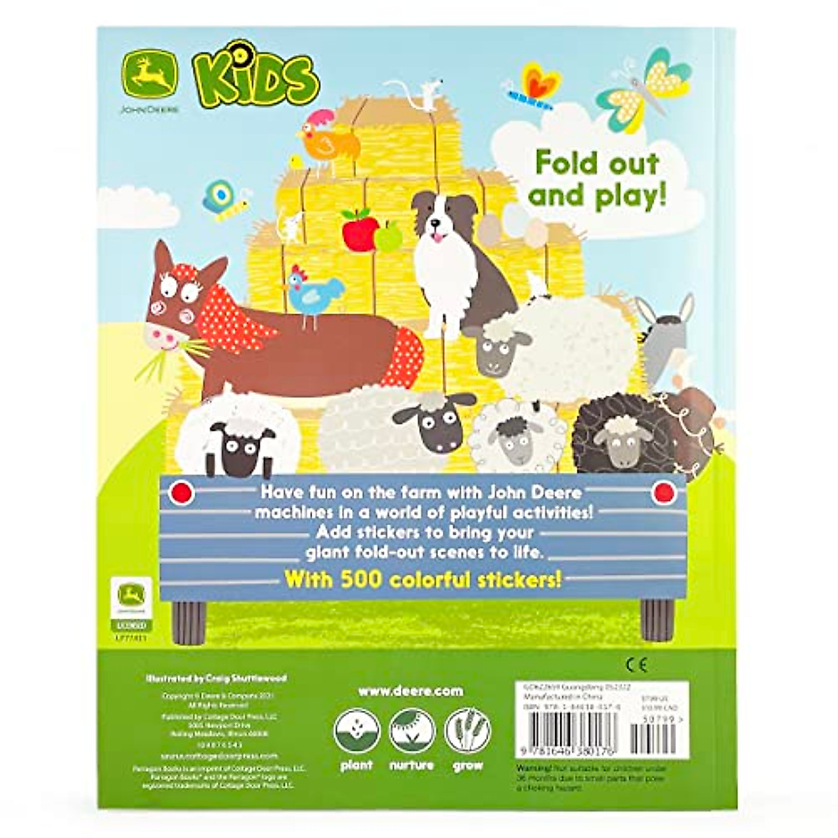 Farm - 500 Stickers and Puzzle Activities: Fold Out and Play! (John Deere: Children's Interactive Fold Out and Play Puzzle Activity Book)
