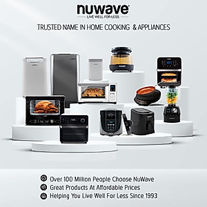 Nuwave Pro-Smart 12” & 8” SS Fry Pan Set, Healthy Duralon Blue Non-Stick Ceramic Coating, Heavy-Duty Tri-Ply Construction, Ergonomic Stay-Cool Handles, Induction-Ready & Works on All Cooktops