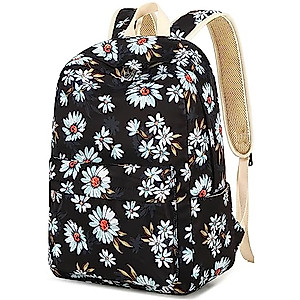 School Backpack for Teen Girls Women Laptop Backpack College Bookbags Middle School Travel Work Commuter Back Pack(Magritte-white)