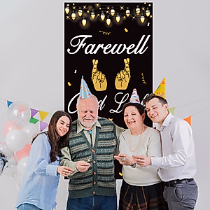 Labakita Farewell Good Luck Door Banner, Farewell Party Decorations, Going Away Party / Retirement / Graduation / Moving / Job Changing Party Decorations, Black