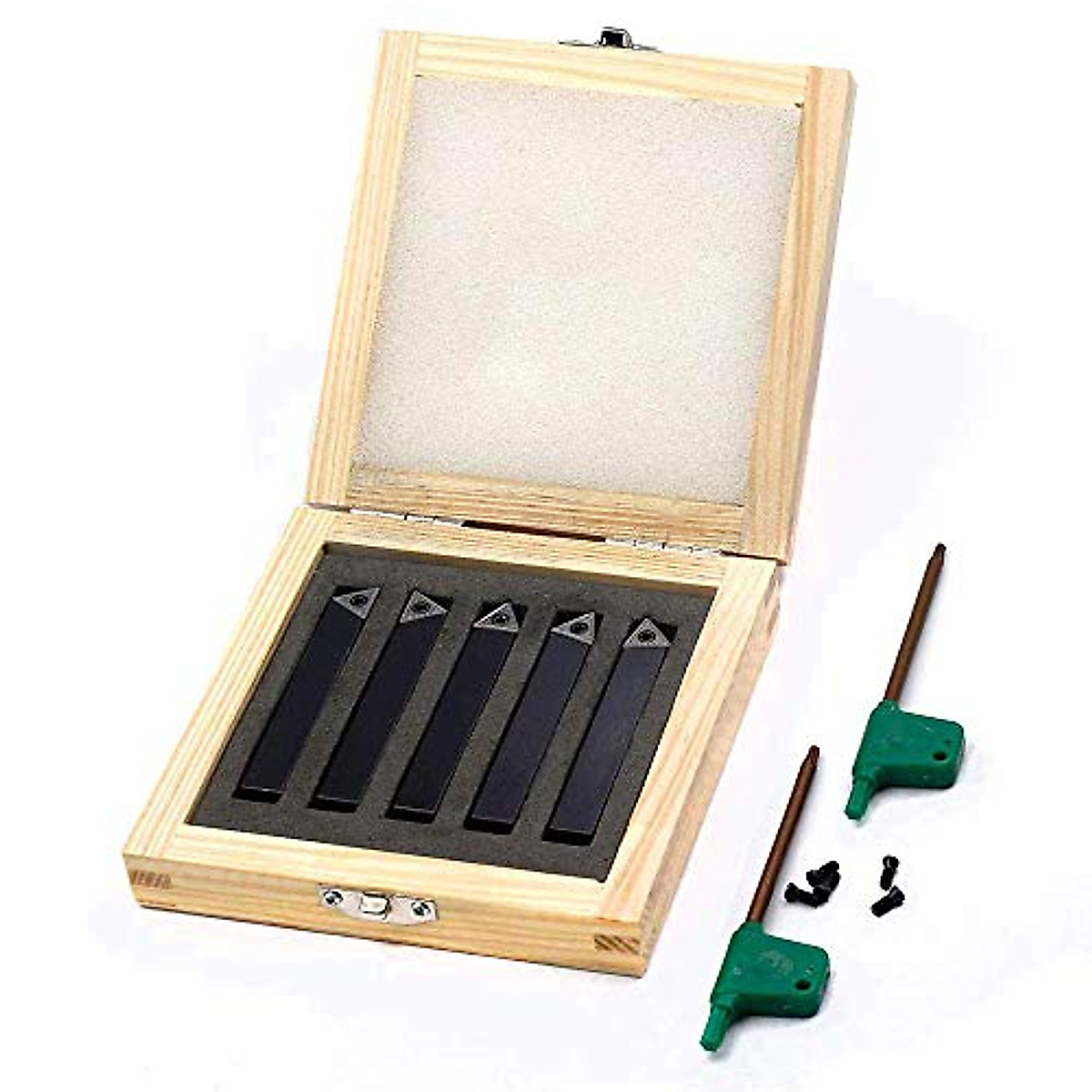 OSCARBIDE 3/8"Mini Indexable Carbide Lathe Turning Tool Holder Metal Lathe Tools Inserts Bits with Carbide Inserts TCMT110204(TCMT21.51),5 Pieces/Set