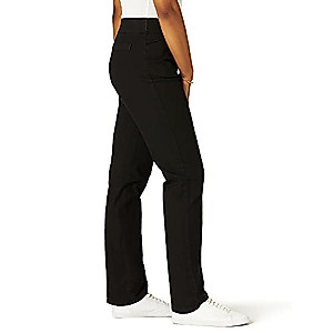 Chic Classic Collection Women's Easy-Fit Elastic-Waist Pant, Black Denim, 10 Petite