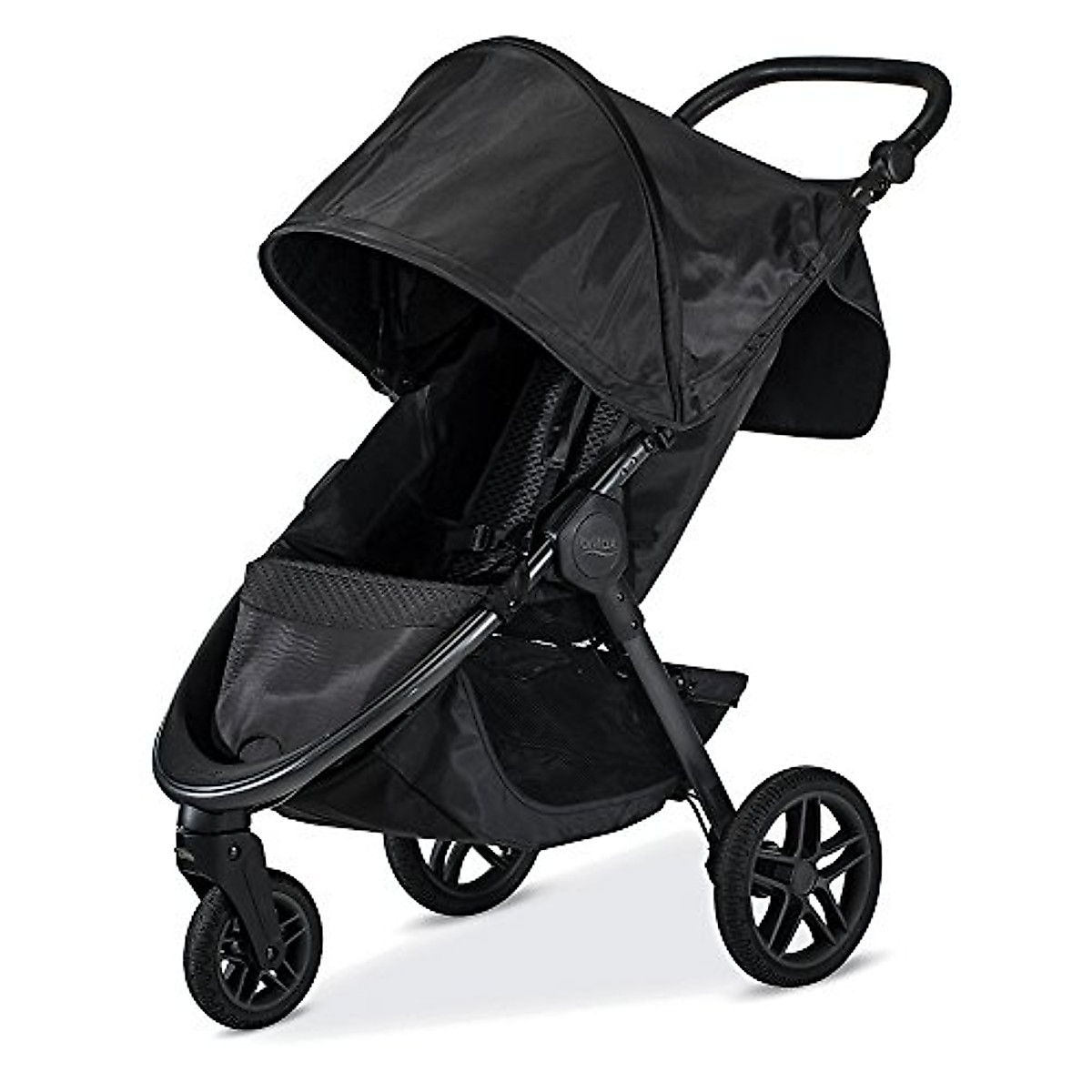 Britax B-Free Stroller, Midnight - All Terrain Tires, Adjustable Handlebar, One Hand Fold, Large UV50 Canopy
