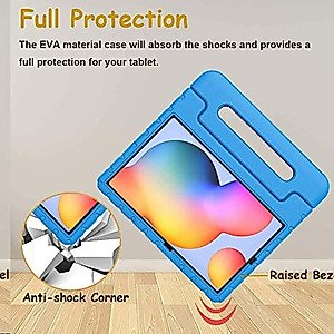 i-original Kids Case for Samsung Galaxy Tab S6 Lite 10.4 inch 2022/2020 Model (SM-P610/P613/P615/P619) - Shockproof Kids Bumper Cover Handle Stand EVA Case(Blue)