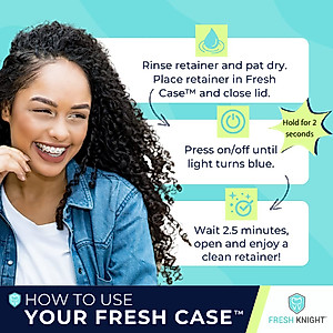 FRESH KNIGHT UV Retainer Case | UVC Retainer Cleaner, Disinfects Cleans and Removes Odors, Mouth Guard Case, compatible for Invisalign Case, Retainer Cases | Fresh Case