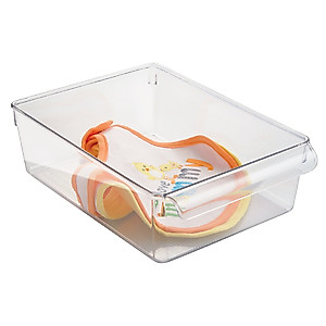 iDesign Linus Kitchen, Pantry, Refrigerator, Freezer Storage Container - 4 Pack, Clear, Large